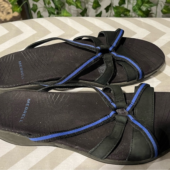 Merrell | Shoes | Merrell Black And Blue Sporty Sandals | Poshmark